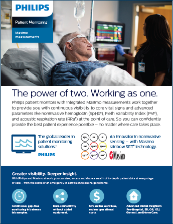 Masimo rainbow SET™ enhance Phillips lntelliVue patient monitors | Philips